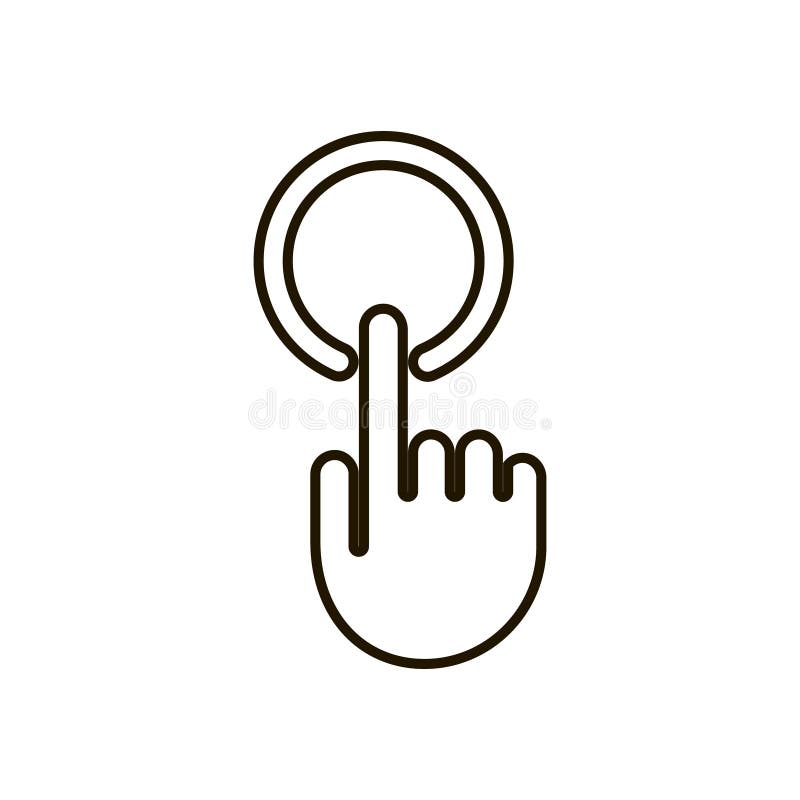 Hand Pushing Button Icon in Trendy Flat Style Isolated. Eps 10. Stock ...