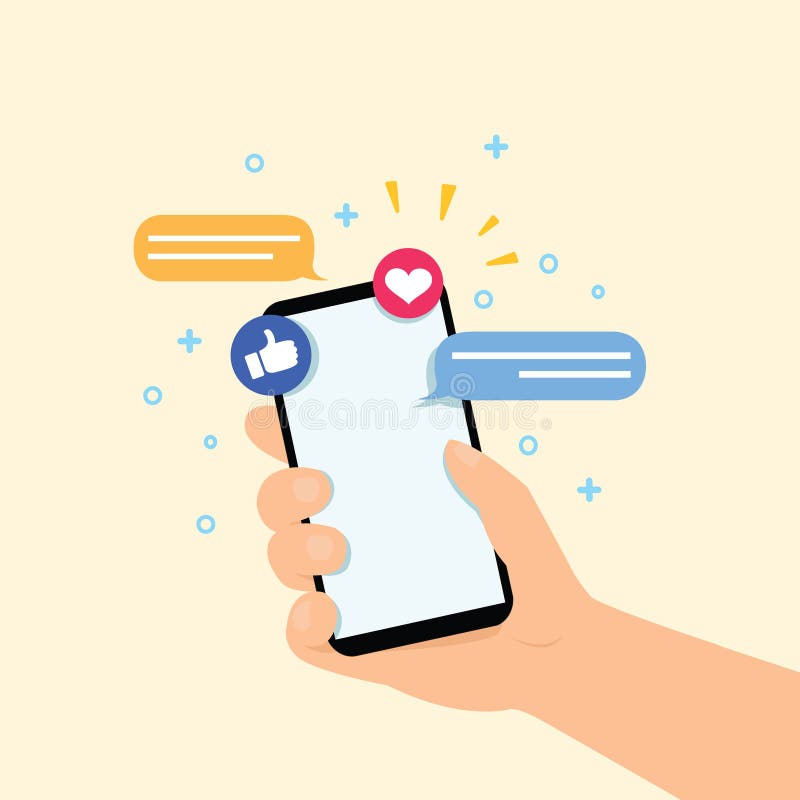 Hand Pushing Button on a Interface, Hand Holding Mobile Phone, Ocial ...