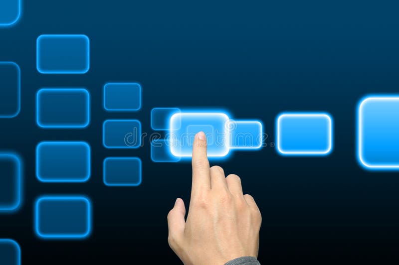 Hand Pushing a Fast Forward Button Stock Photo - Image of button ...