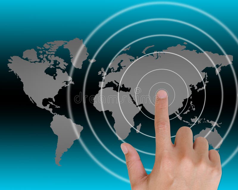 Hand Pushing People Communication Social Network Stock Image - Image of ...