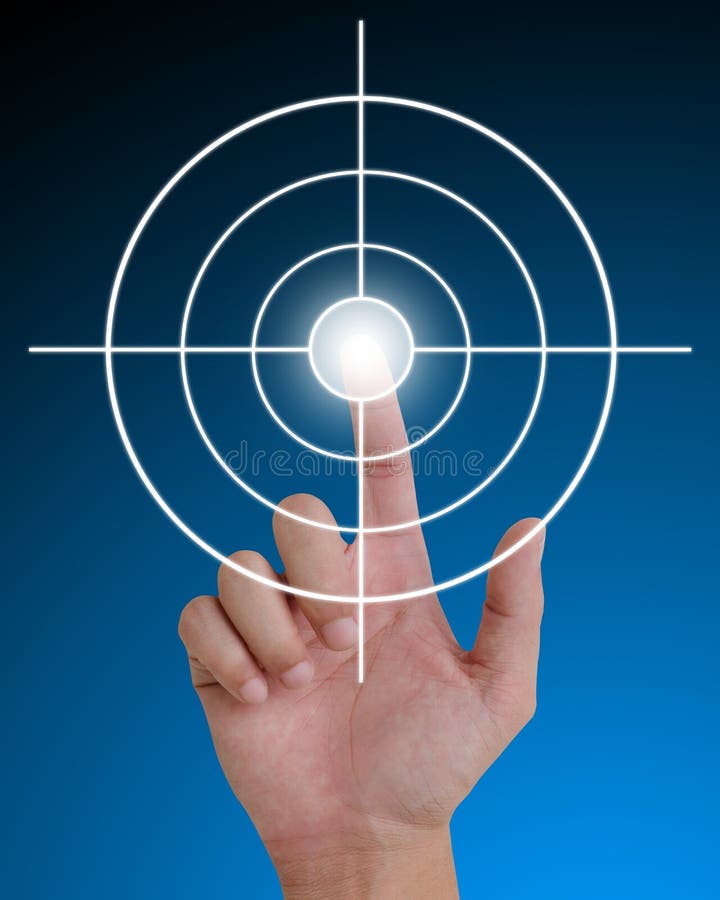 Hand Pushing People Communication Social Network Stock Image - Image of ...