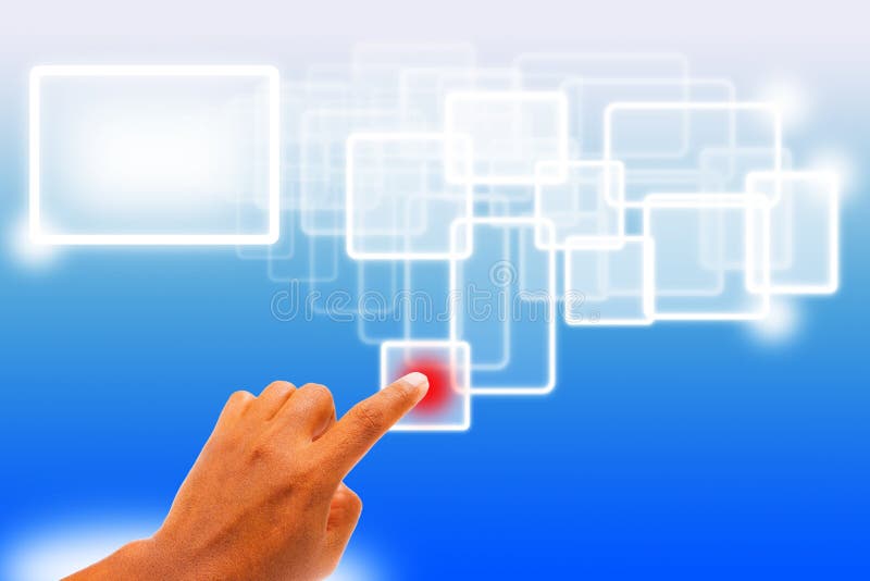 Hand pushing a button stock photo. Image of concept, innovative - 30925564