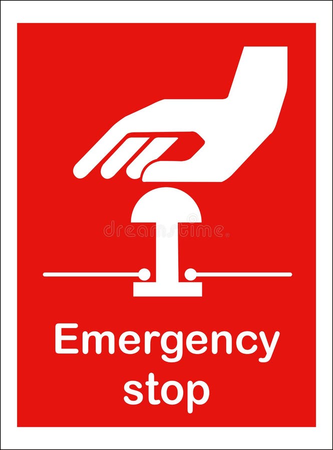 The Hand Is Pushing Emergency Stop Sign Stock Illustration ...