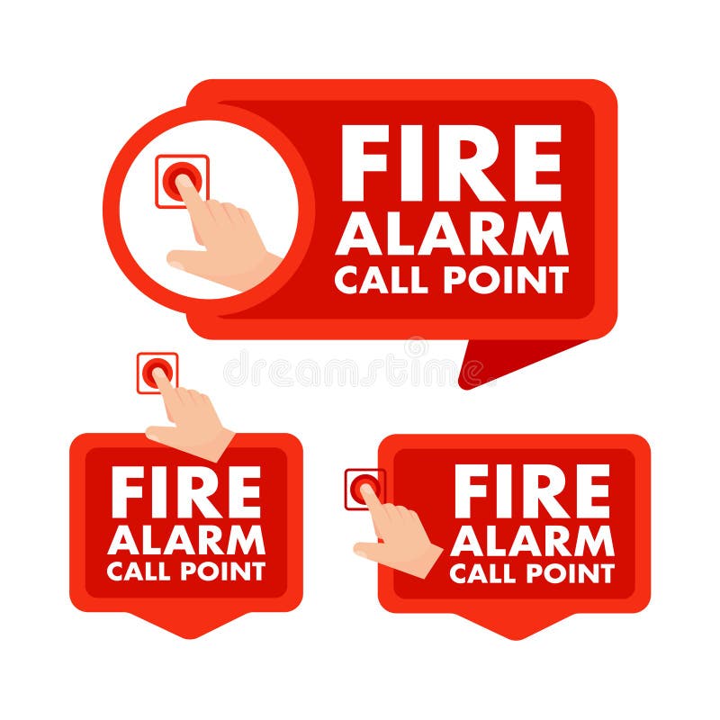 Hand Pushing Fire Alarm Button in Case of Emergency Stock Illustration ...