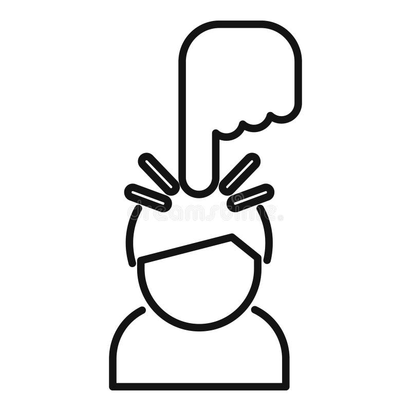 Hand Pushing on Head Button Activating Person Like a Robot Stock Vector ...