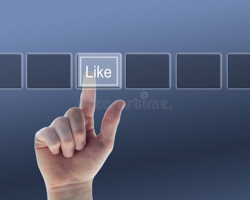 Like Button on Screen. SMM, Social Media Marketing Concept Stock Photo ...