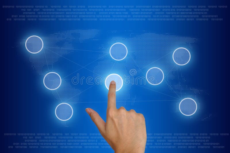 Hand Pushing Book Online Button on Touch Screen Stock Photo - Image of ...