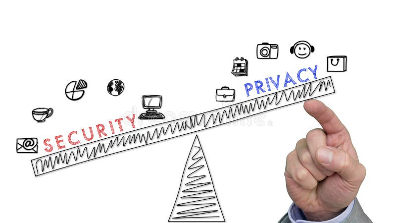 Hand Pushing Privacy Above Security Concep Stock Image - Image of ...