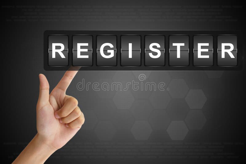 Hand Pushing Product Register on Flip Board Stock Image - Image of ...