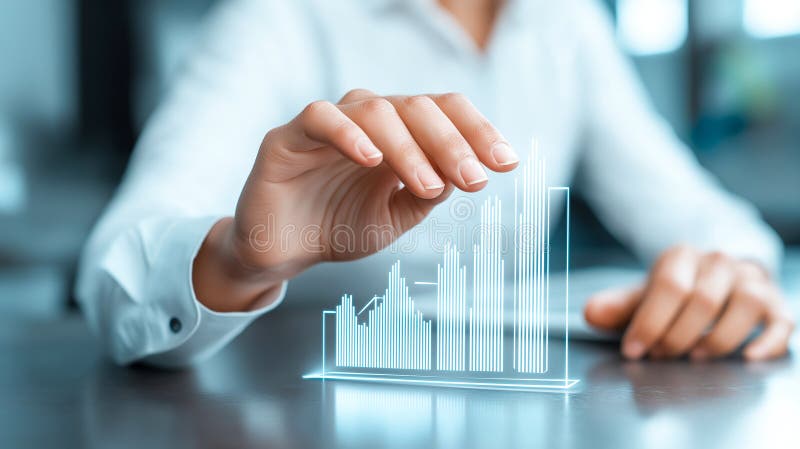 Hand Pushing Rising Graph Symbolizes Growth and Progress in Business ...