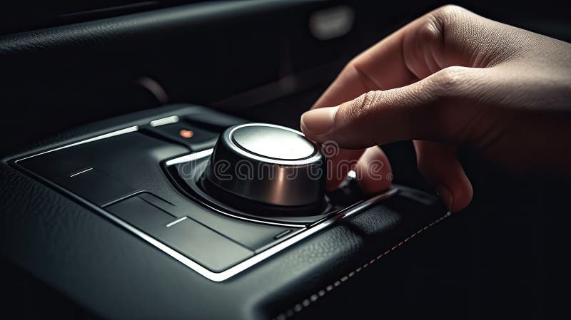 Hand Pushing on a Smart Start Button on Car Control Engine Ignition for ...