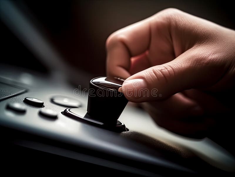 Hand Pushing on a Smart Start Button on Car Control Engine Ignition for ...