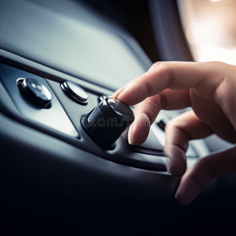 Hand Pushing on a Smart Start Button on Car Control Engine Ignition for ...