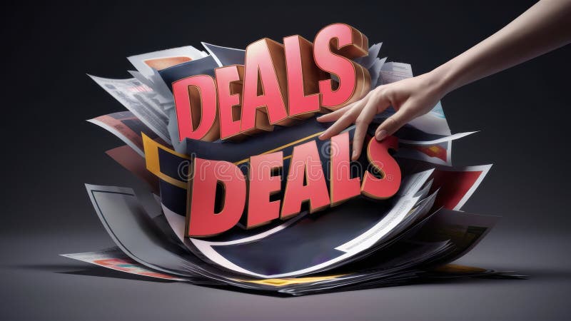 A Hand is Pushing a Stack of Newspaper with the Words Deals, AI Stock ...
