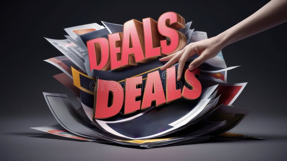 A Hand is Pushing a Stack of Newspaper with the Words Deals, AI Stock ...