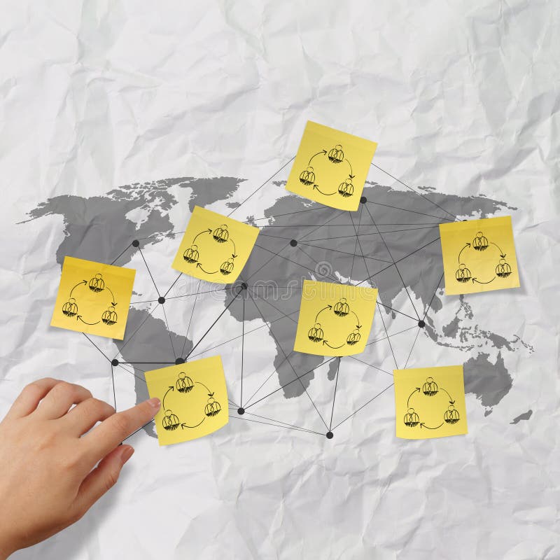 Hand Pushing Sticky Note Social Network Icon Stock Photo - Image of ...