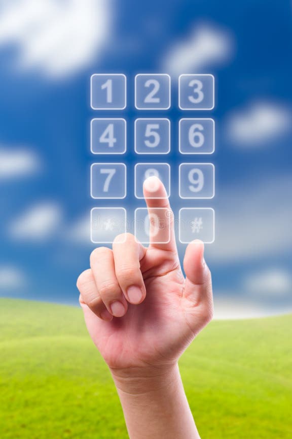 Hand Pushing Transparent Telephone Buttons Stock Photo - Image of dial ...
