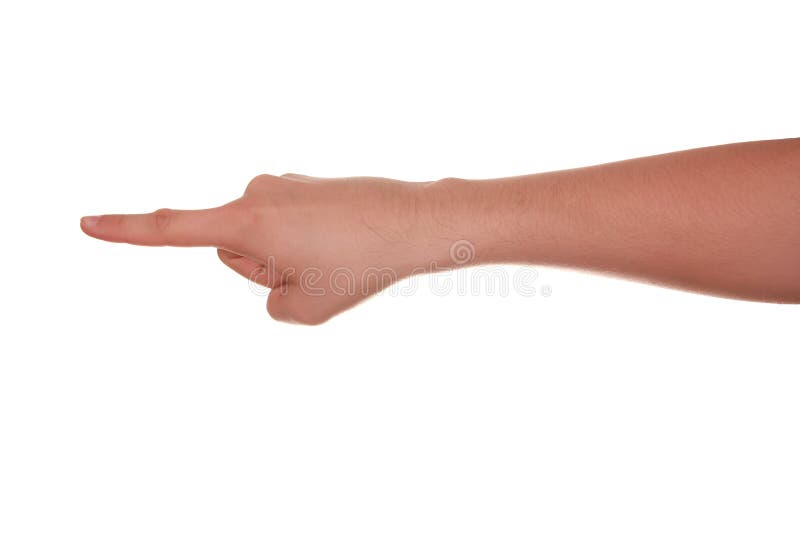 Hand Pushing on a White Background Stock Photo - Image of media ...
