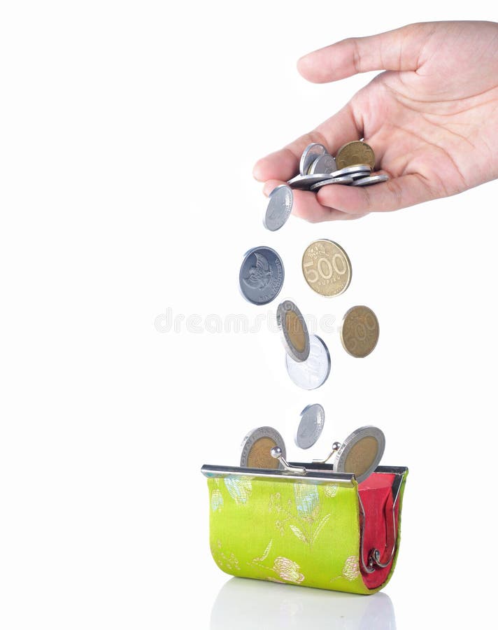 Hand Put Coin into the Wallet Stock Photo - Image of bank, jewelry ...
