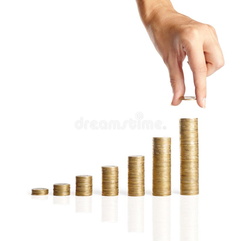 Hand Put Coins To Stack of Coins Stock Image - Image of investor ...
