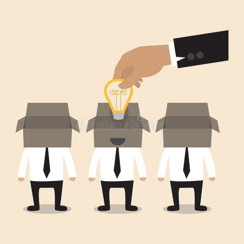 Hand Put an Idea into Empty Box Stock Vector - Illustration of ...