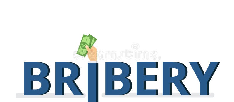 Hand Puts Bribe. Corruption Concept Illustration with Bribery ...