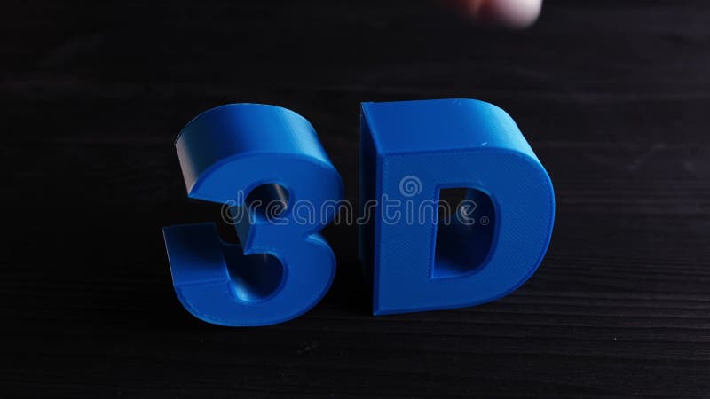 Hand Puts 3D Three-Dimensional Letters Printed with 3D Printer Stock ...
