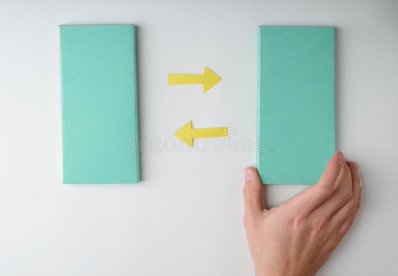 Hand puts a rectangle stock photo. Image of craft, creativity - 137512626