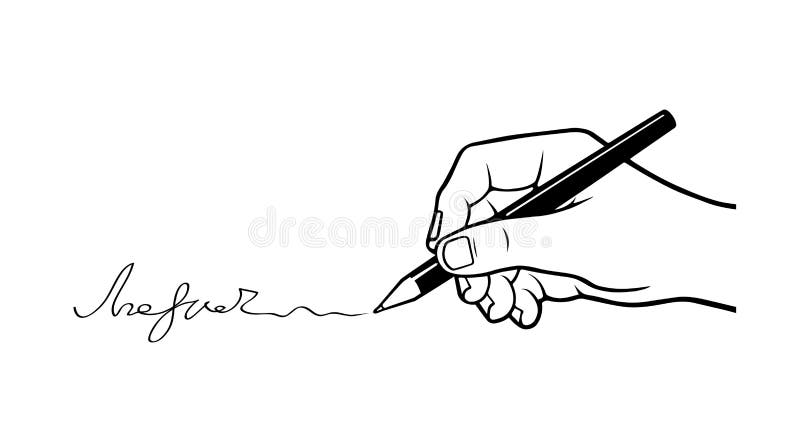 Hand Puts Signature Vector Icon Stock Vector - Illustration of human ...