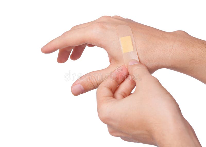 An Adhesive Bandage Uniting Two Red Paper Hearts on a Light Blue ...