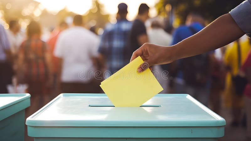 Hand Putting Ballot in Ballot Box at Election or Voting Booth Stock ...