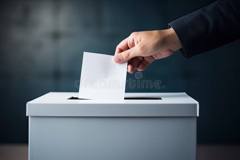 Hand Putting an Empty Ballot in Election Box - Ai Generated Stock ...