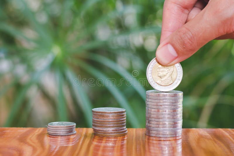 Hand Putting Money Coin Stack Growing Business, Money Saving Ideas ...