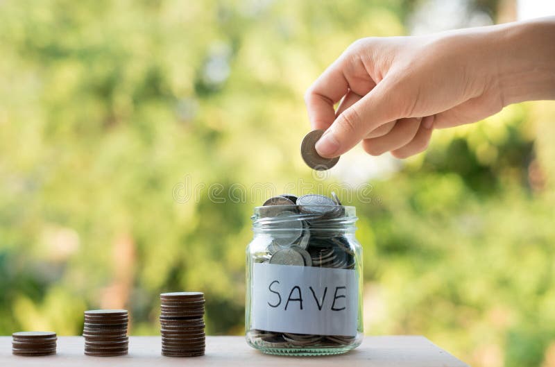 Hand Putting Money Coins Stack Growing, Saving Money for Purpose ...