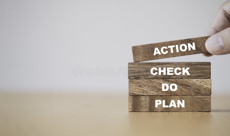 Hand Putting Plan Do Check and Action . PDCA Concept Stock Photo ...
