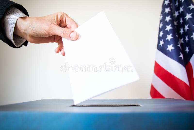 Hand Putting Vote in Ballot USA Elections Stock Photo - Image of party ...