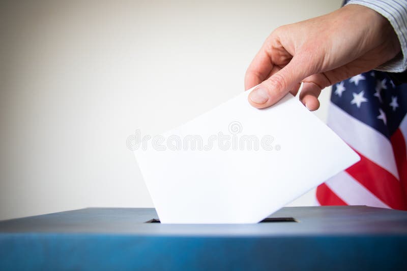 Hand Putting Vote in Ballot USA Elections Stock Image - Image of ...