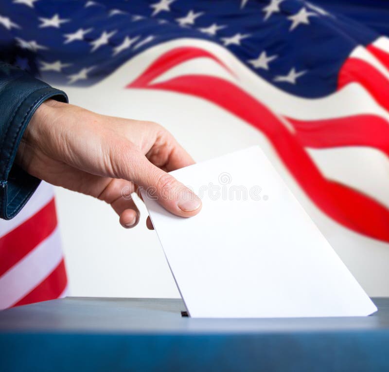Hand Putting Vote in Ballot USA Elections Stock Image - Image of hand ...