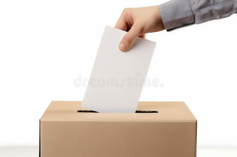Hand Putting Vote Paper into Ballot Box, Generative Ai Stock ...