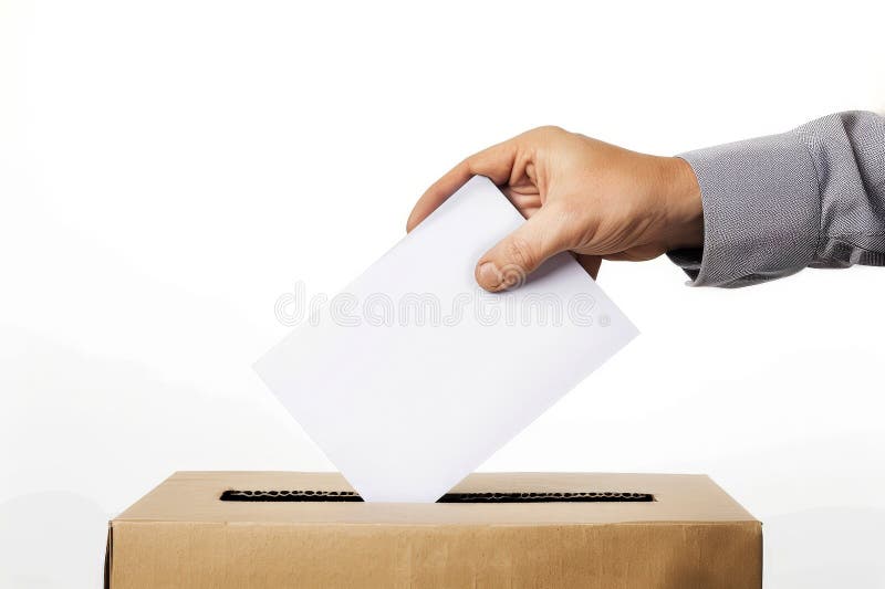 Hand Putting Vote Paper into Ballot Box, Generative Ai Stock ...