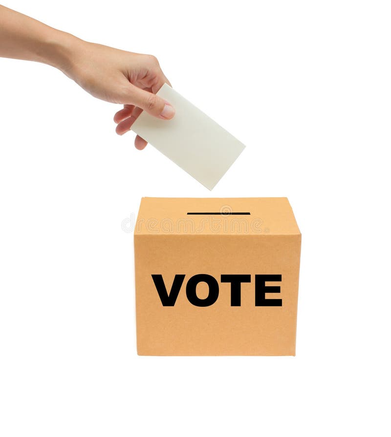 Close Up of Male Hand Putting Vote into a Ballot Box Stock Image ...