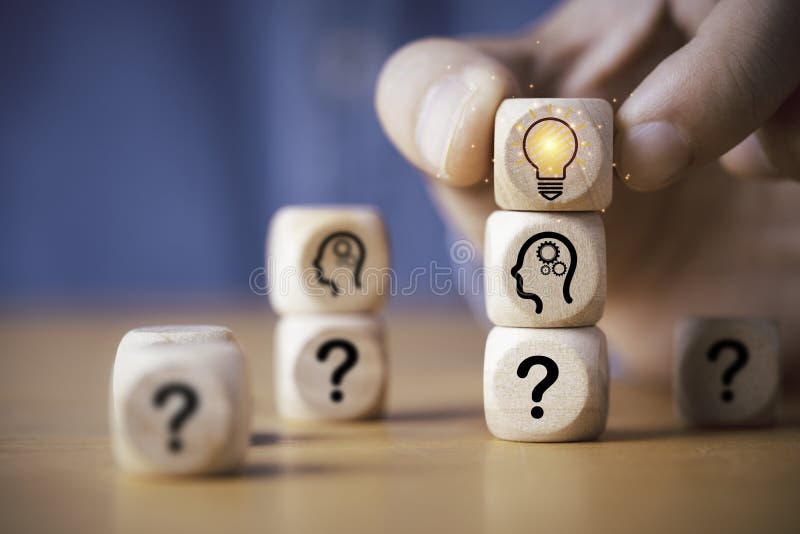 Hand Putting Wooden Cube Block Stacking Which Print Screen Glowing ...