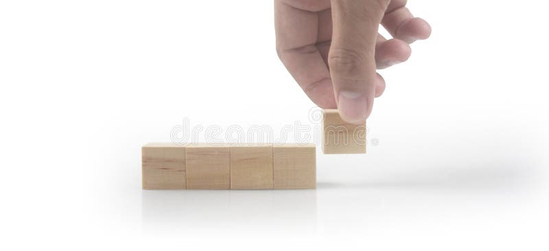 Hand Putting Wooden Cube Blocks Stock Photo - Image of hand, blocks ...