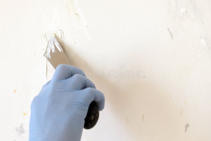 Hand with Putty Knife Repair Wall, Hand with a Spatula, Spatula with ...
