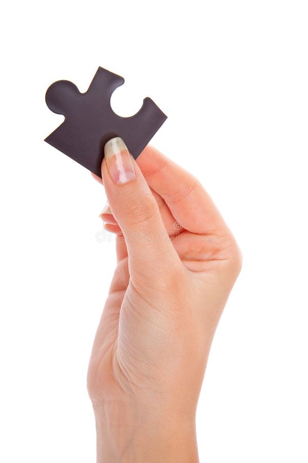 Hands with four puzzles stock image. Image of group, black - 11133011