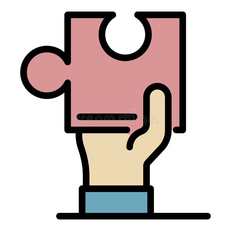 Hand Puzzle Icon Color Outline Vector Stock Vector - Illustration of ...