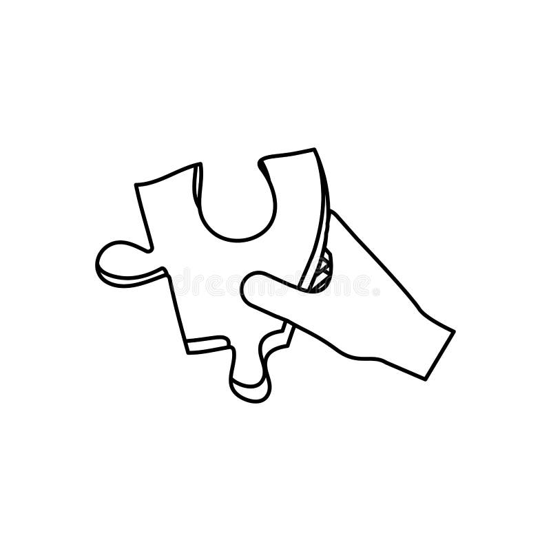 Hand with puzzle piece stock illustration. Illustration of idea - 82317971
