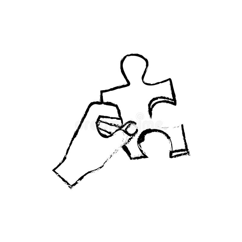 Hand with puzzle piece stock illustration. Illustration of human - 82318284