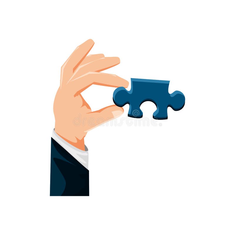 Hand And Puzzle Vector Icon Stock Vector - Illustration of puzzle ...