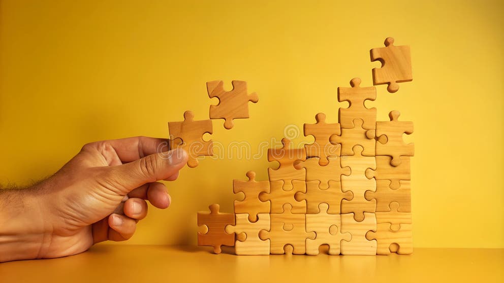 Hand with Puzzle Pieces Coming Together - Problem Solving Stock Image ...